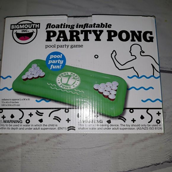 Toys | Floating Inflatable Party Pong Pool Party Game Over 6 Feet Wide ...